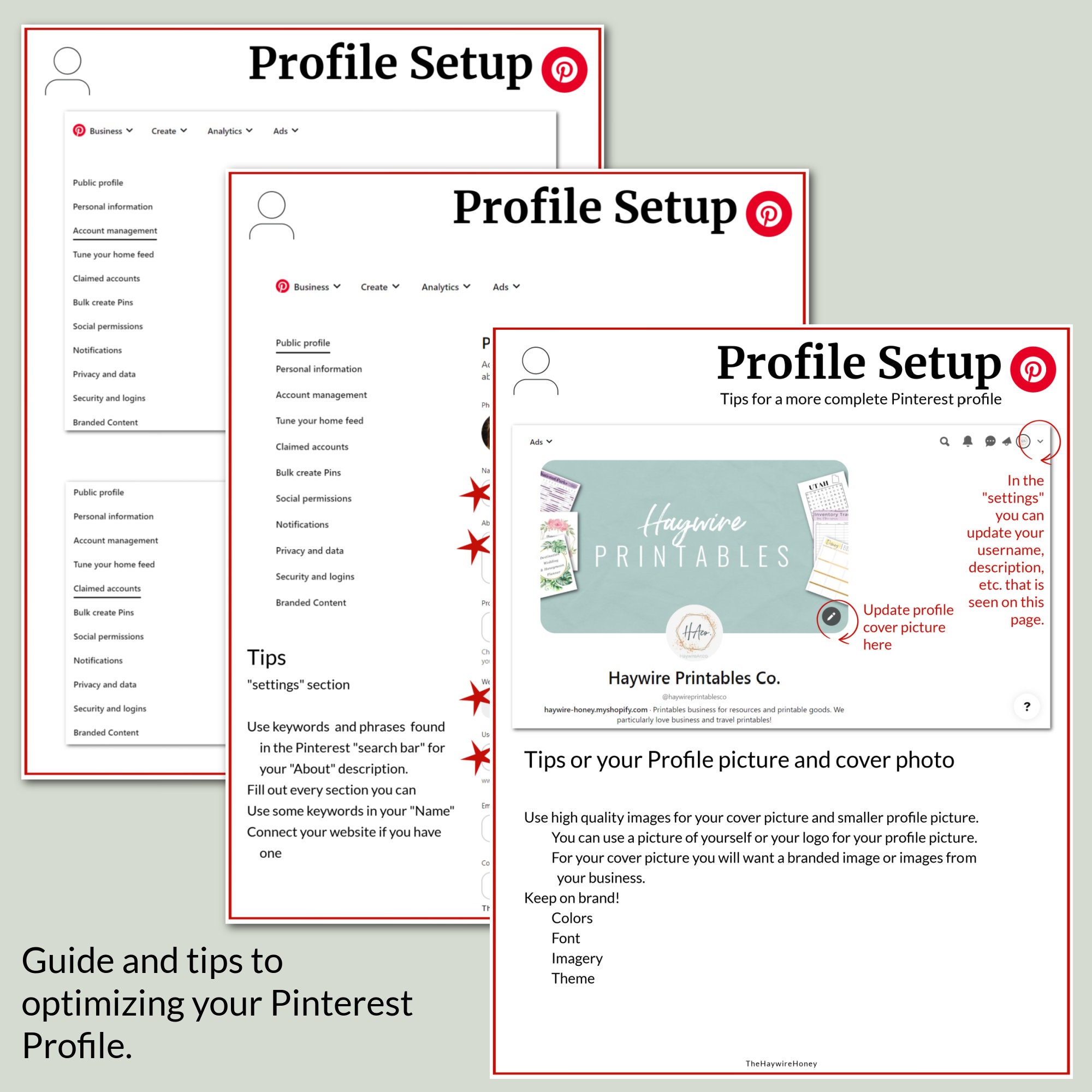 Pinterest Mini Planner //PDF Printable Checklists - Etsy