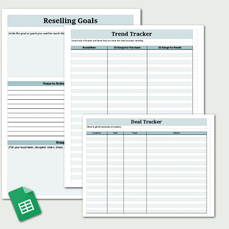 Retail Reseller Spreadsheets // Google Sheets - Etsy
