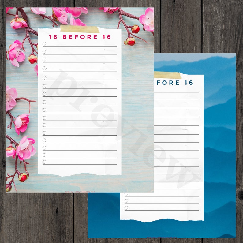 Milestone Birthday Bucket Lists // DIGITAL Printable Pages - Etsy