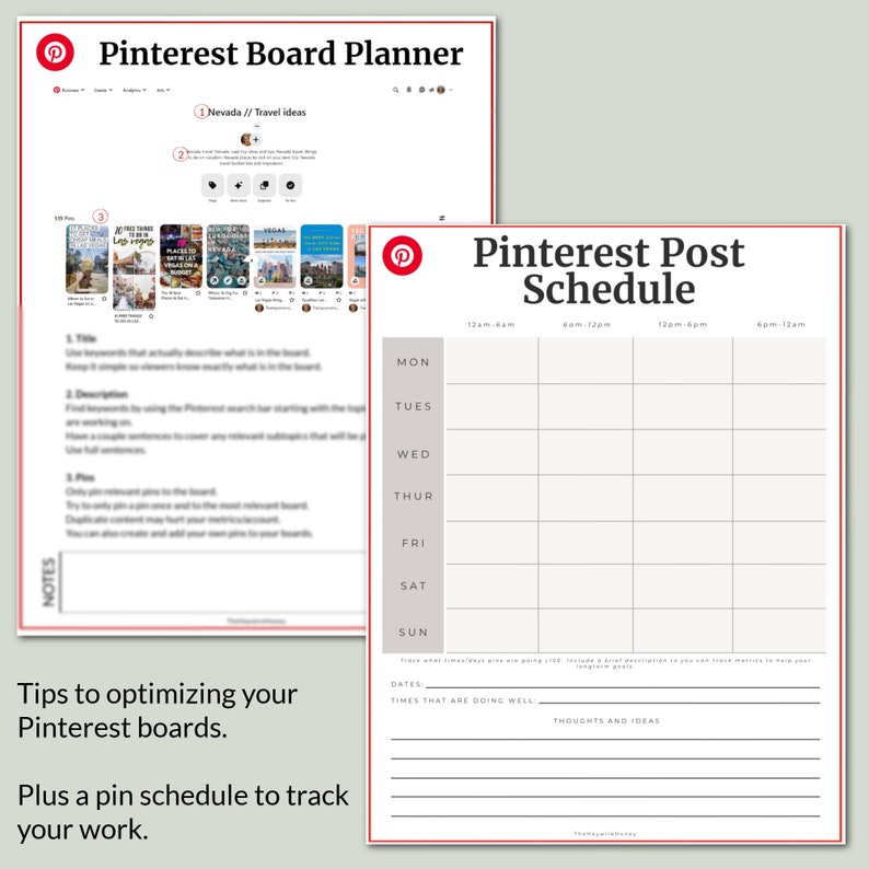 Pinterest Mini Planner //PDF Printable Checklists - Etsy