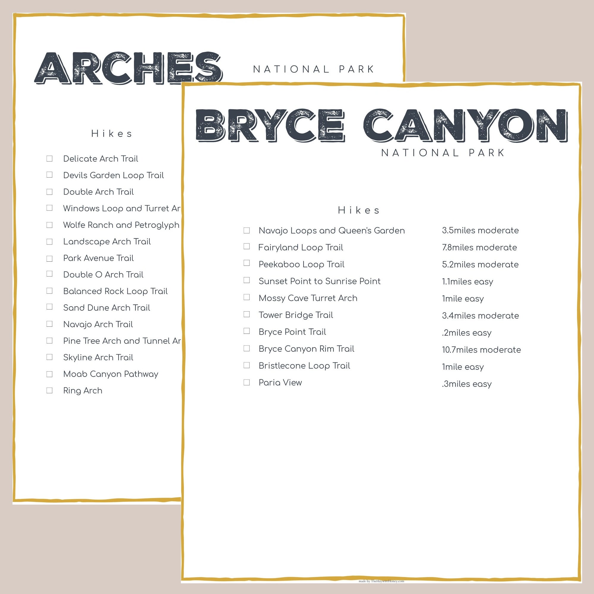 Mighty Five - Utah National Parks - Travel Planner Pack // Printable ...