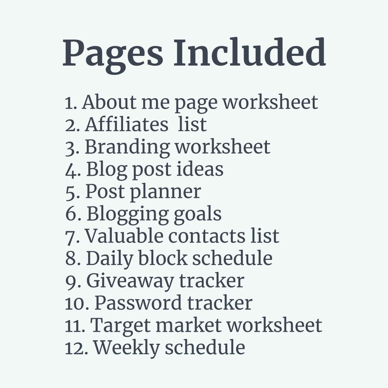 Blog Planner Pack fillable/editable //PDF Printable Checklists - Etsy