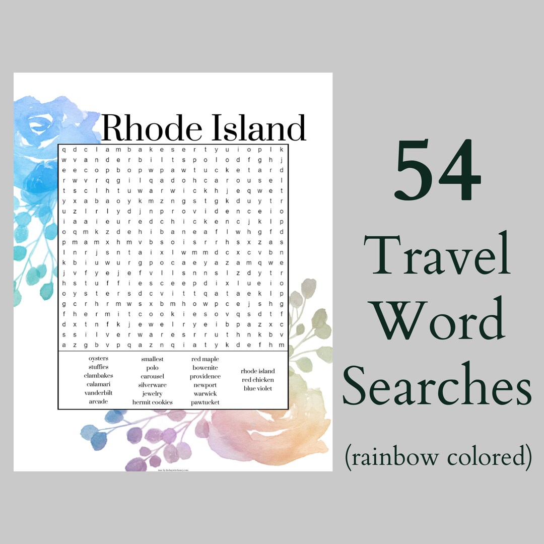 Travel Word Searches, United States and Travel Themed // Printable ...