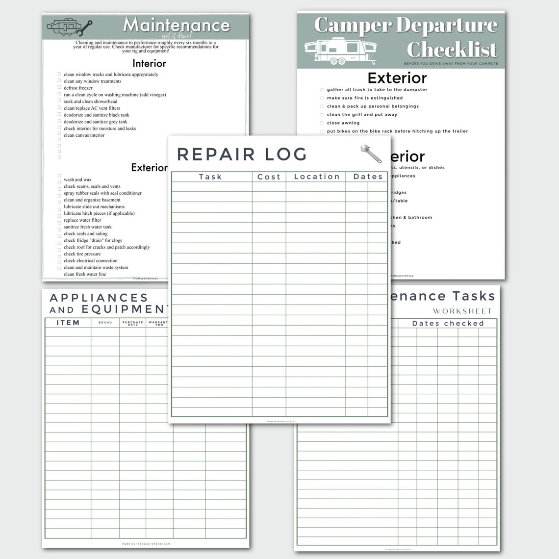 Camper Travel Planner BIG PACK (fillable / Editable) // Printable ...