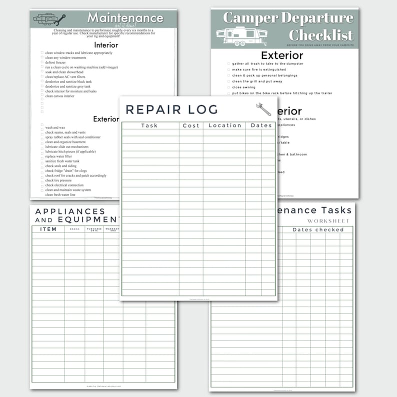 Camper Travel Planner BIG PACK (fillable / Editable) // Printable ...