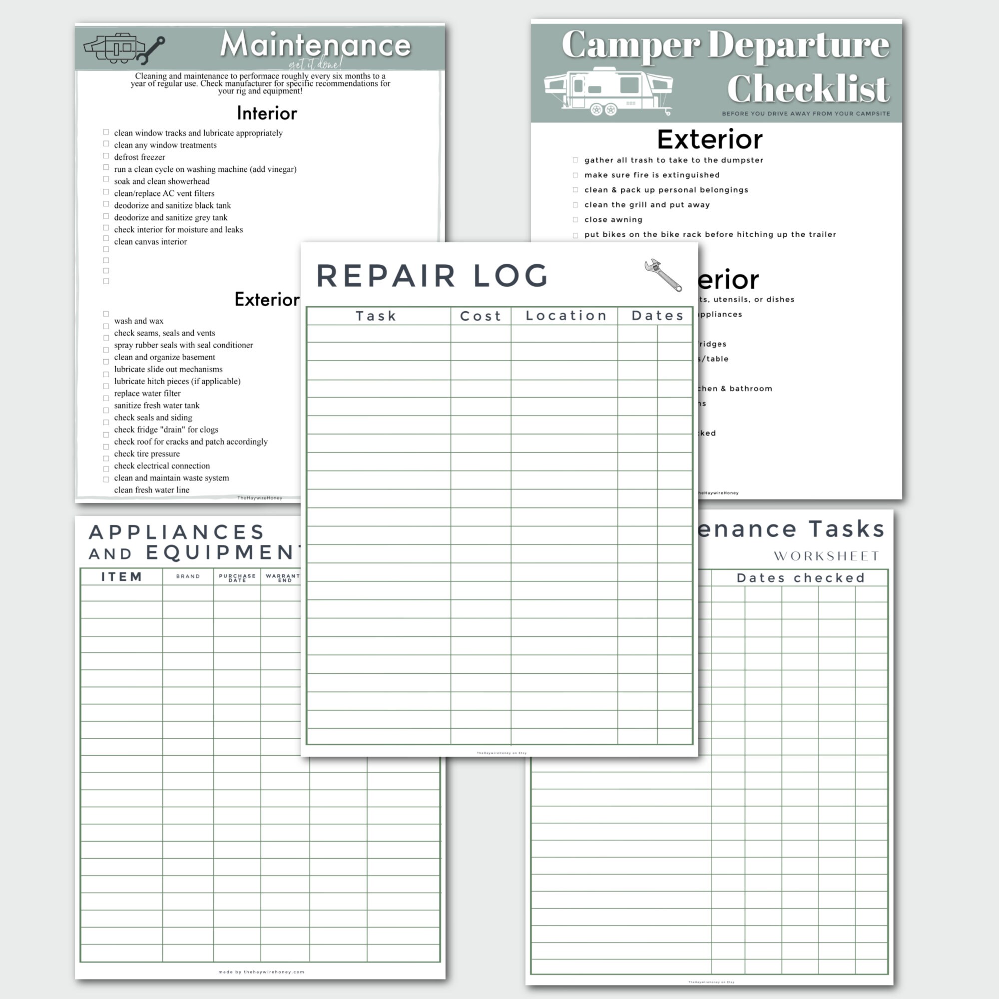 Camper Travel Planner BIG PACK (fillable / Editable) // Printable ...