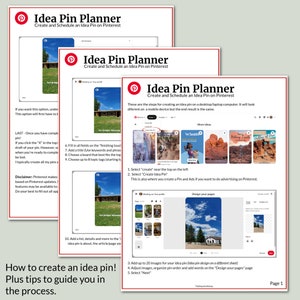 Pinterest Mini Planner //PDF Printable Checklists - Etsy