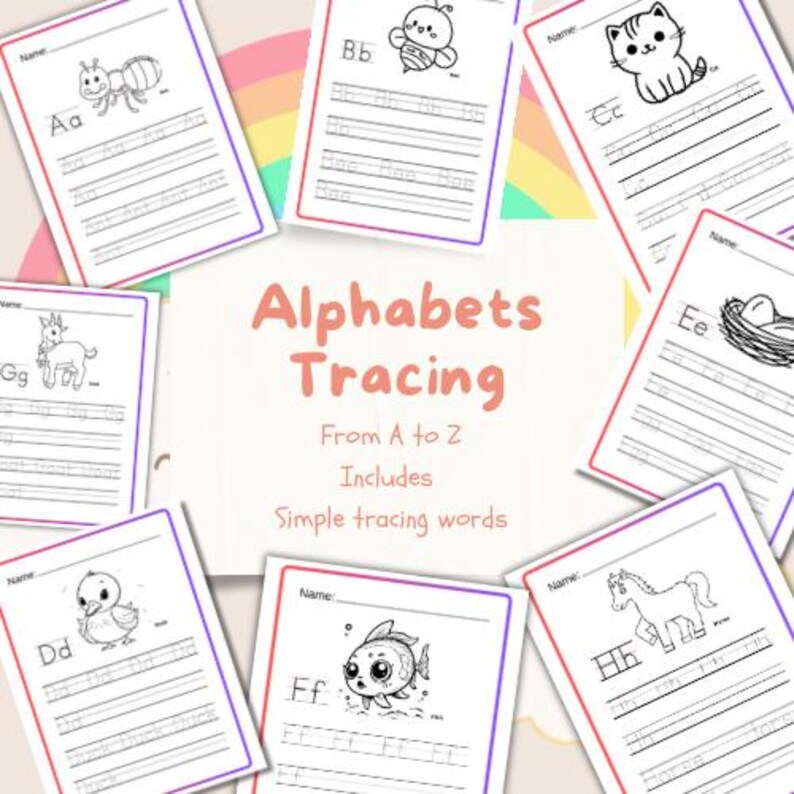 Tracing 26 Alphabet Letters Booklet L Tracing Worksheets L Coloring ...