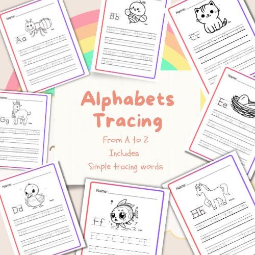 Tracing 26 Alphabet Letters Booklet L Tracing Worksheets L Coloring ...