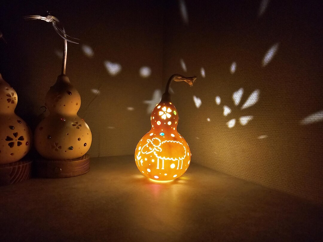 Cute Sheep Gourd Art Decorative Lamp - Etsy