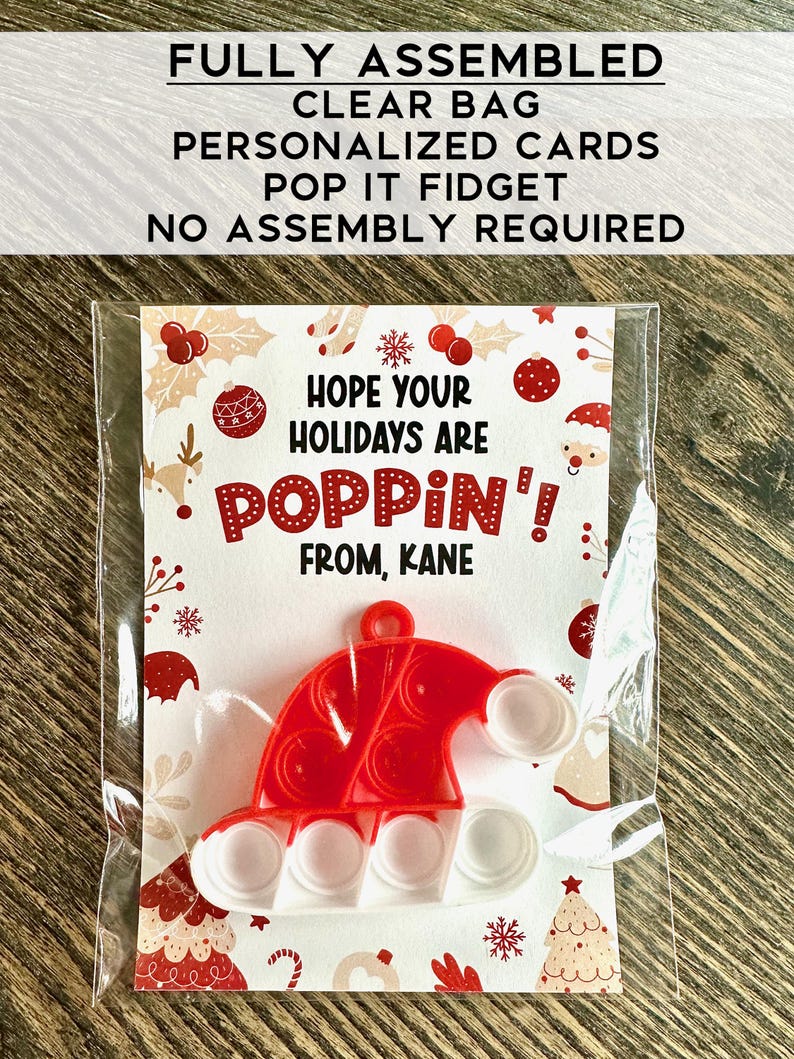 School Christmas Pop Fidget Party Favors, Holiday Class Party Favor ...