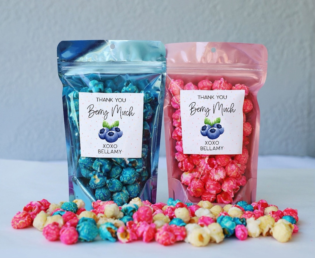 Blueberry Theme Baby Shower Treat Bags, Blueberry Favor Bags, Popcorn ...
