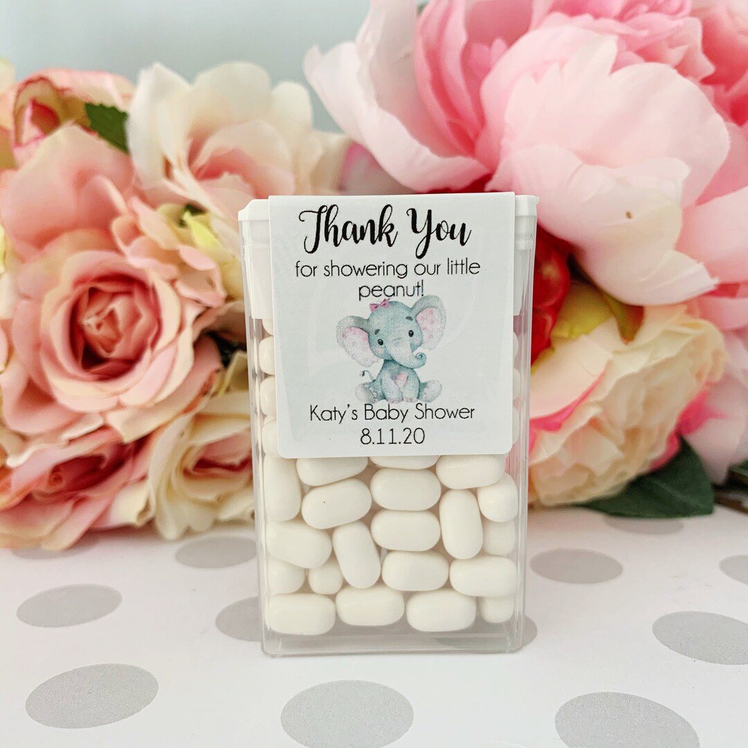 Elephant Baby Shower Tic Tac Label Favors, Baby Shower Favor, Elephant ...