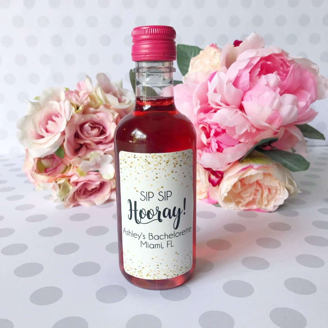 Custom Mini Wine Bottle Labels Bridal Shower Favors - Etsy