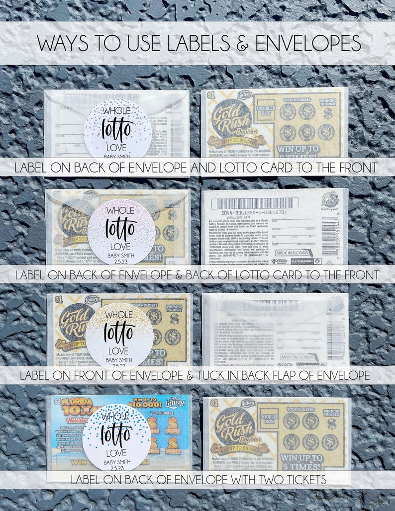 Whole Lotto Love Baby Shower Favors, Lotto Favor Labels, Baby Shower ...