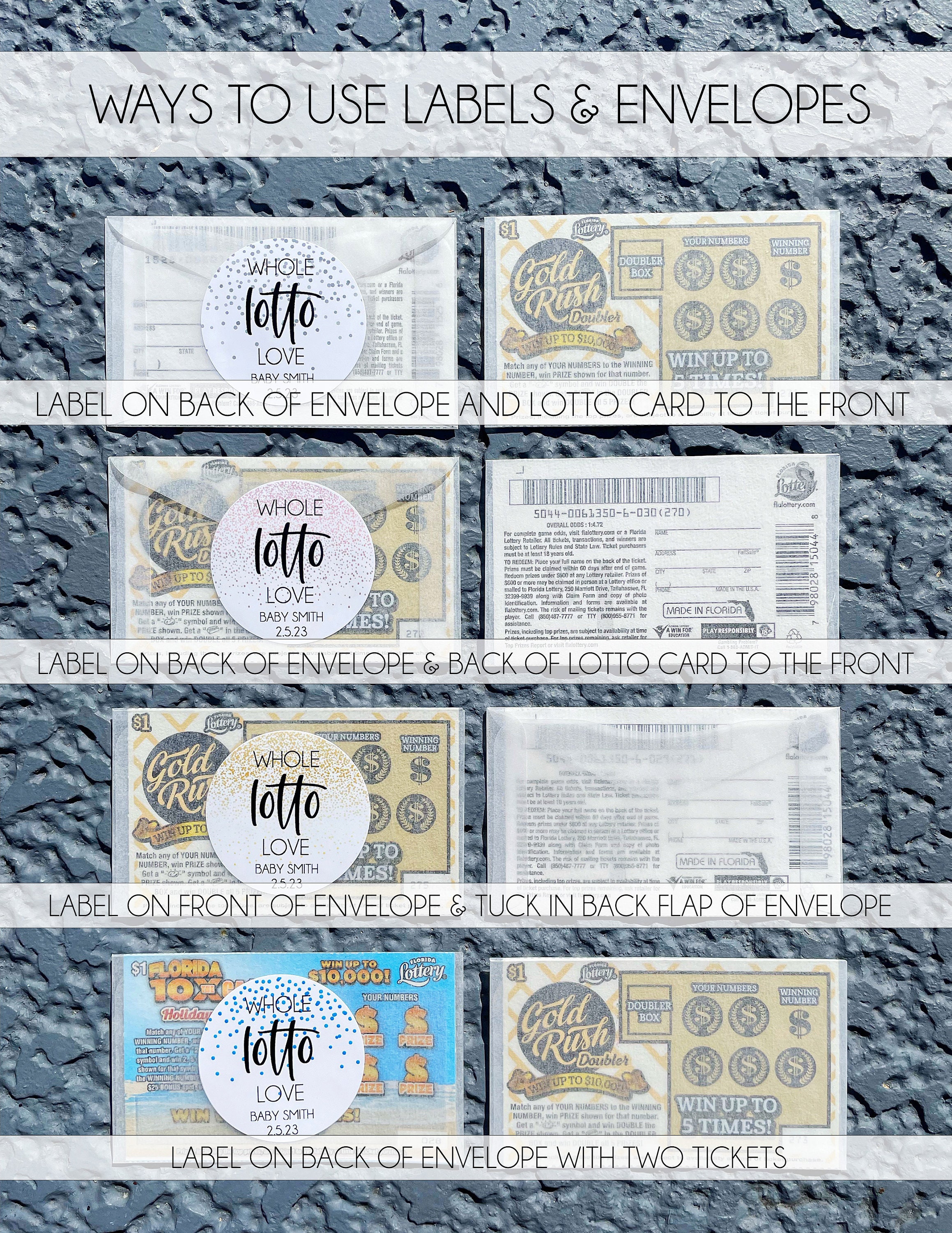 Whole Lotto Love Baby Shower Favors, Lotto Favor Labels, Baby Shower ...