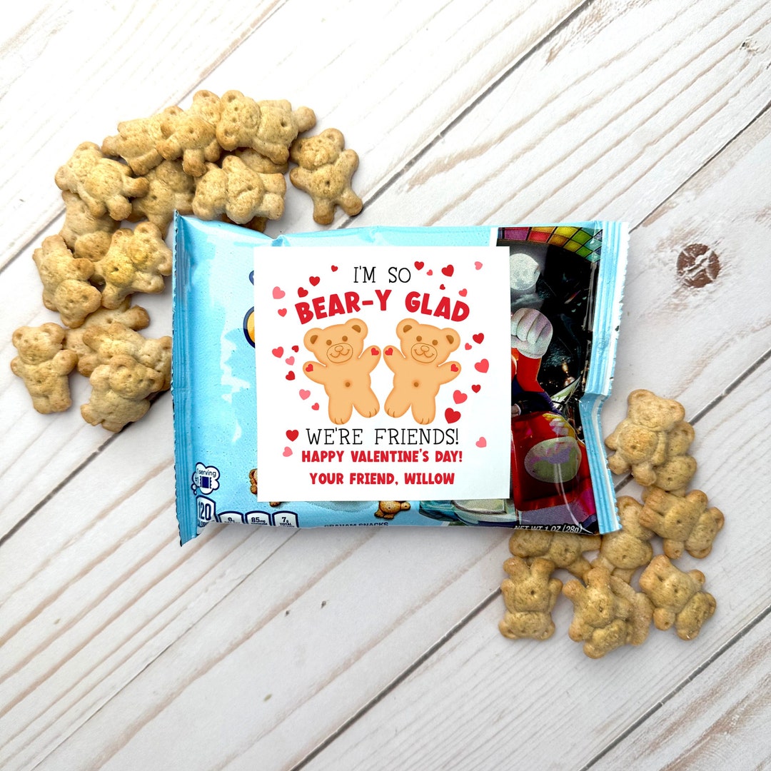 Kids Classroom Valentines Labels, Teddy Bear Valentine Stickers, Gifts ...