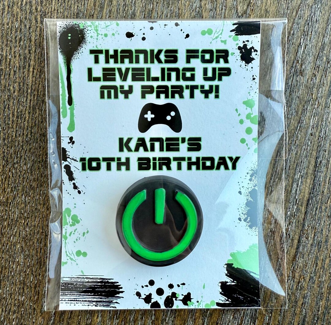 Gamer Birthday Party Favors: Video Game Squishy Toy With Personalized ...