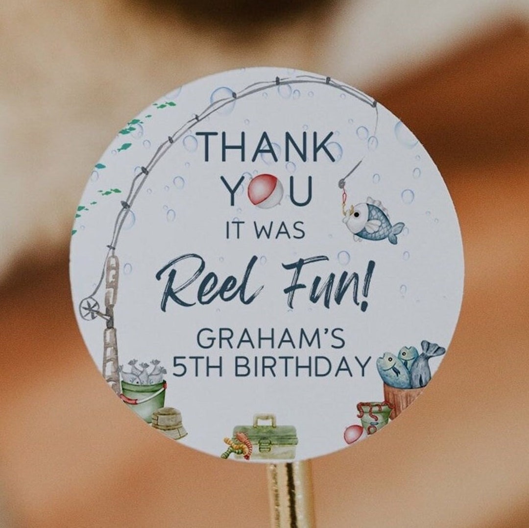 Fishing Birthday Party Favor Labels, Fisherman Birthday, Fish Theme ...