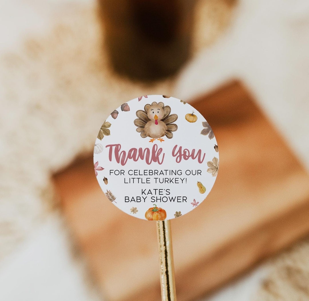 Turkey Baby Shower Favor Labels: Fall Theme Stickers Set of 20 - Etsy