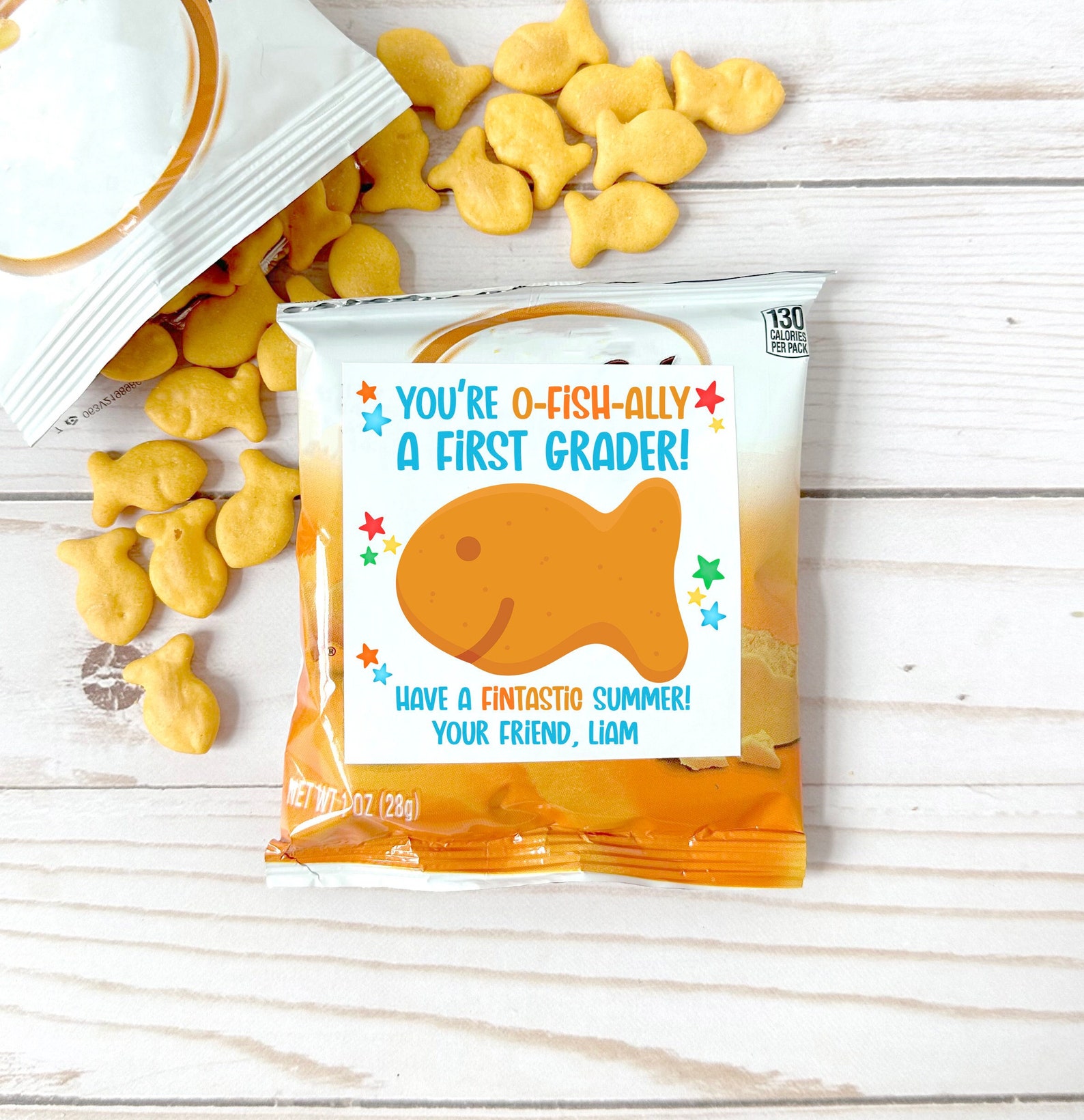 Classroom End of Year Snack Goldfish Label, Last Day of School Snack ...