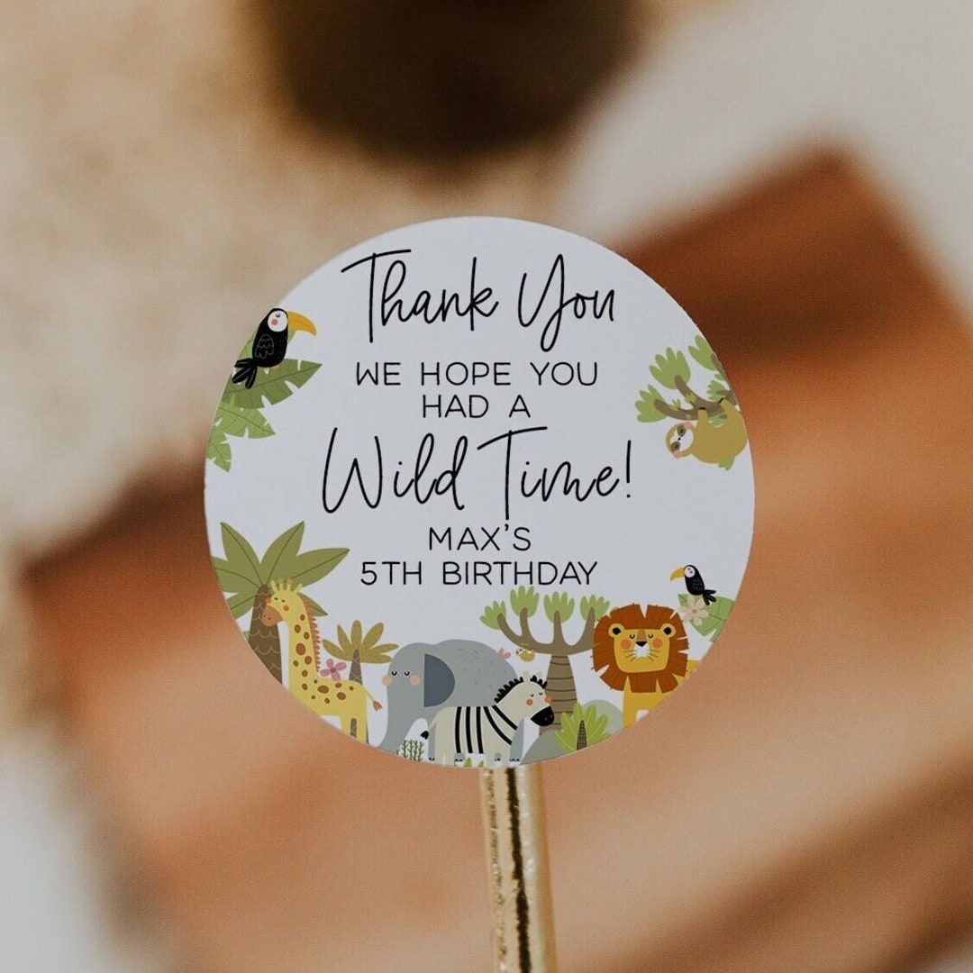 Safari Wild Time Favors, Jungle Favors, Safari Animals Theme, Wild One ...