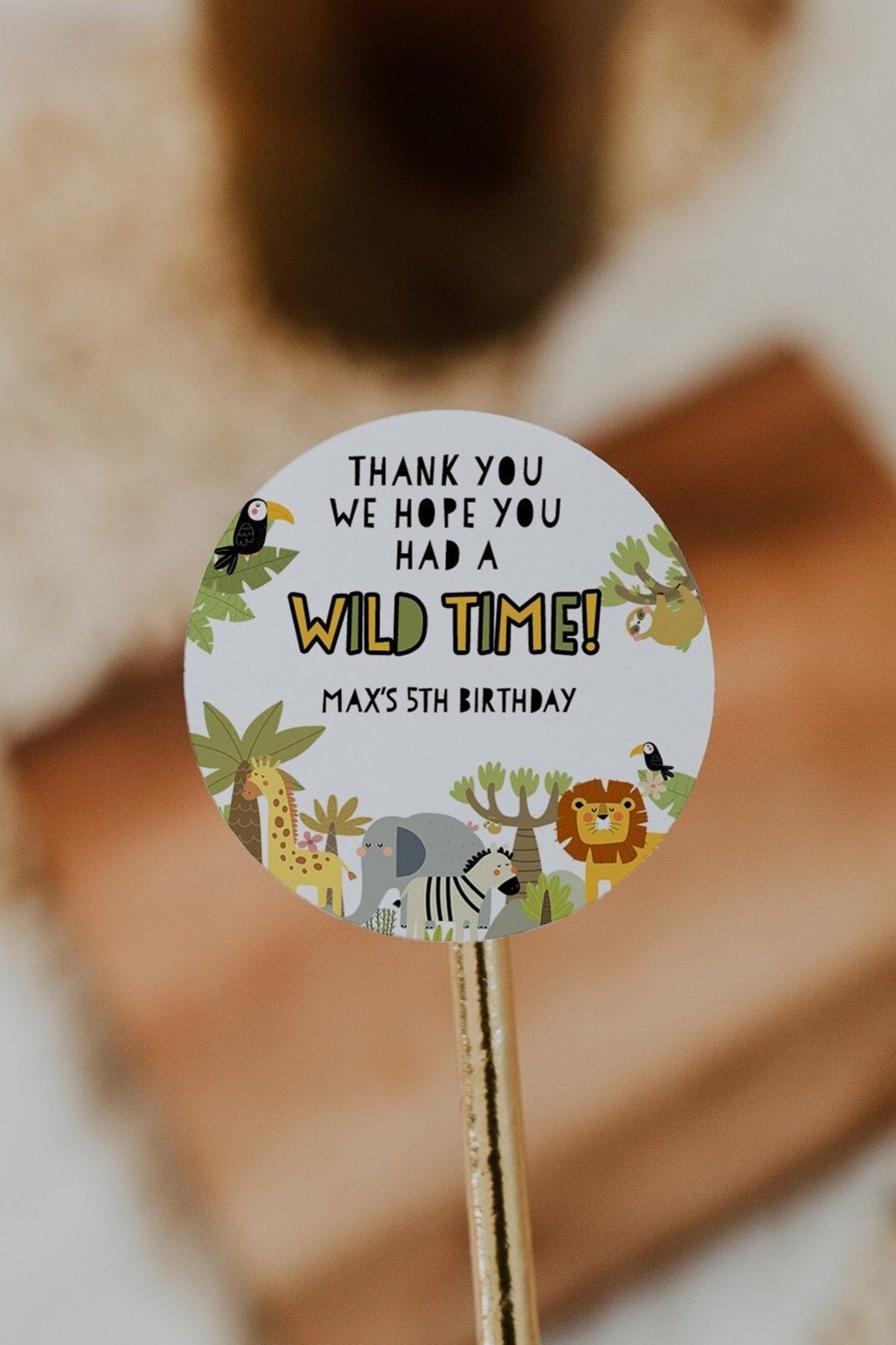 Safari Wild Time Favors, Jungle Favors, Safari Animals Theme, Wild One ...