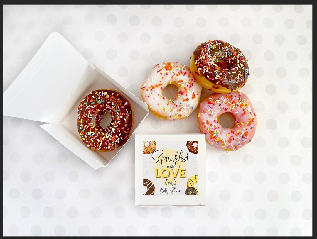 Donut Baby Shower Box Favors, Custom Donut Favors, Sprinkled With Love ...