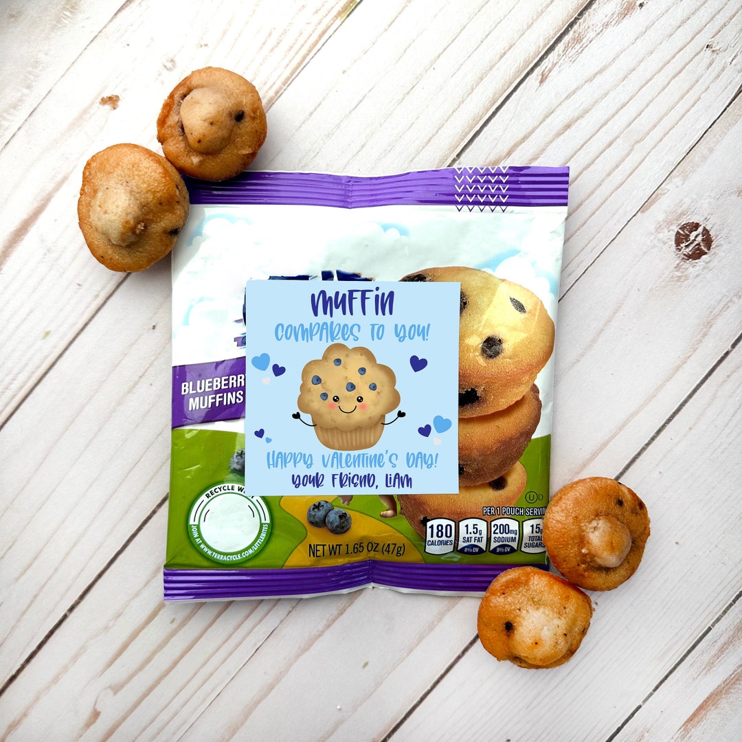 Kids Classroom Valentines Labels, Mini Muffin Valentine Stickers, Gifts ...