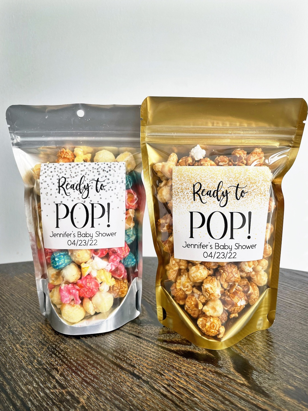 Ready to Pop Baby Shower Treat Bags, Popcorn Favor Bags, About to Pop ...