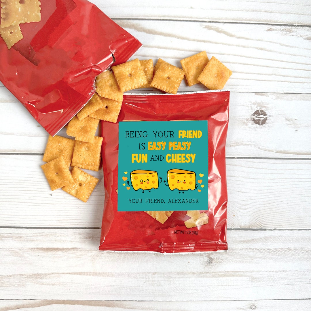 Classroom Valentine Cheesy Sticker, Valentine School Treat Sticker ...