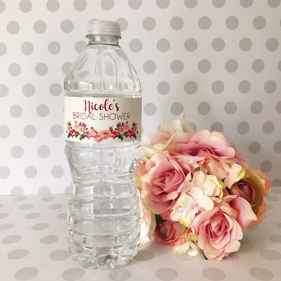 Custom Water Bottle Labels, Water Bottle Stickers, Wedding Favors ...