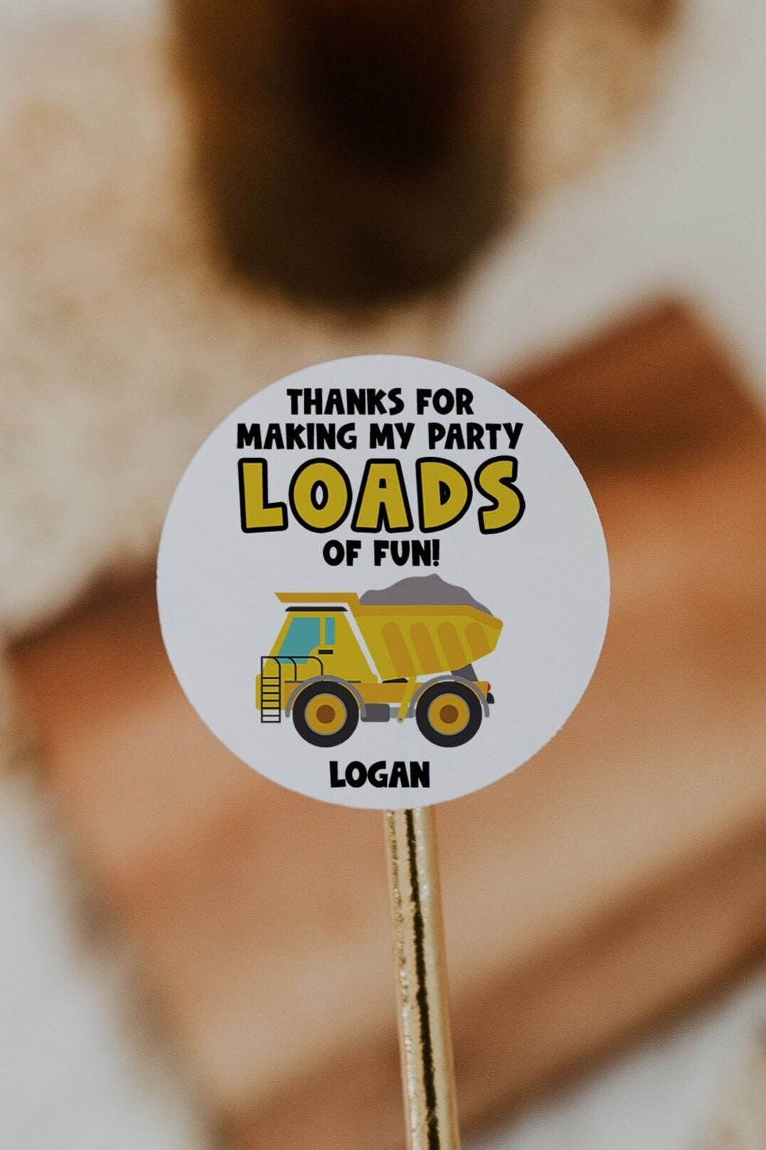 Yellow Dump Truck Favor Stickers: Construction Birthday Party - Etsy