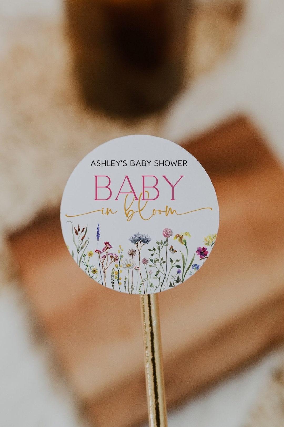 Baby in Bloom Baby Shower Favor Labels, Baby in Bloom Baby Shower Favor ...