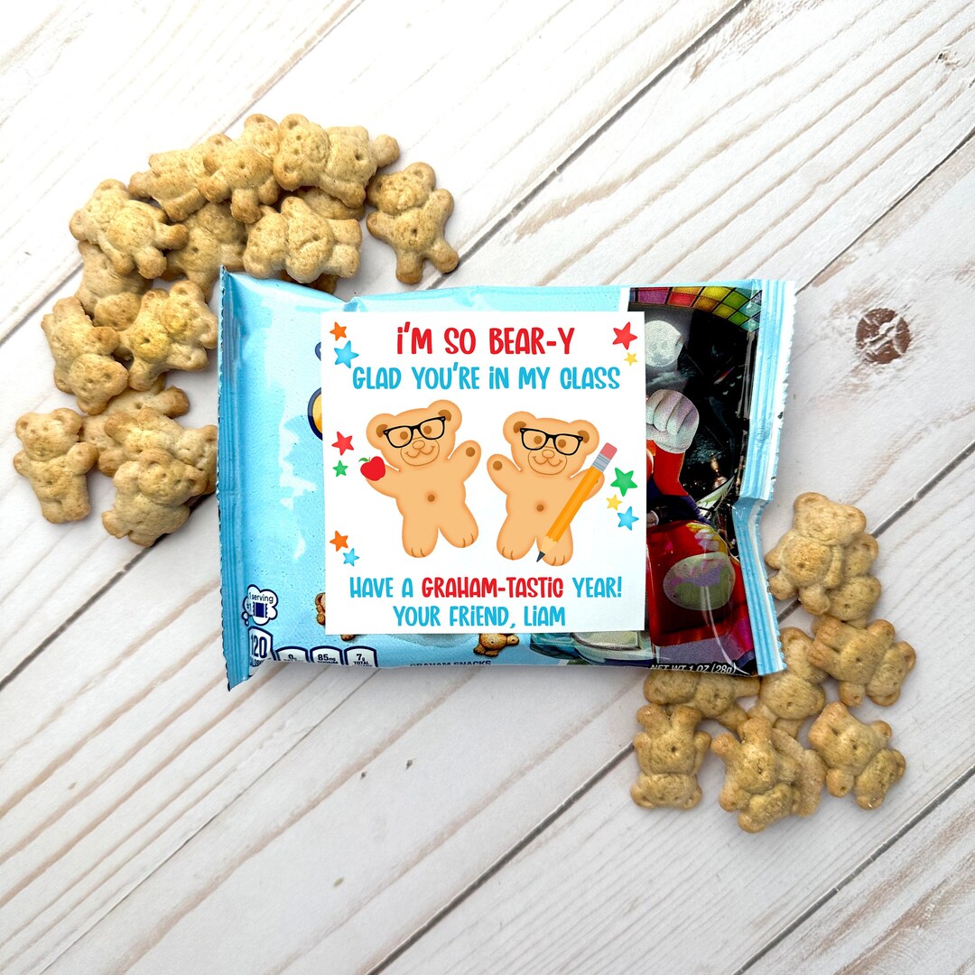 Personalized Back to School Teddy Grahams Snack Labels - Set of 12 - Etsy