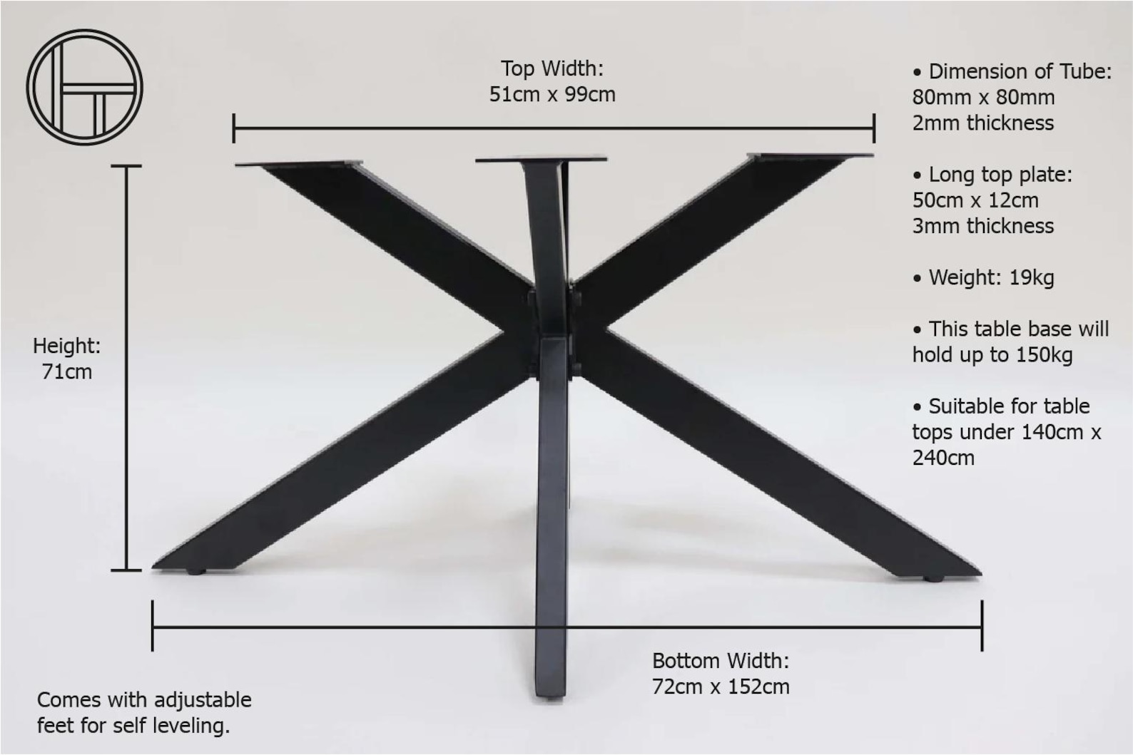 Spider Leg Dining Table Base/ Industrial Table Base / Large Table Base ...