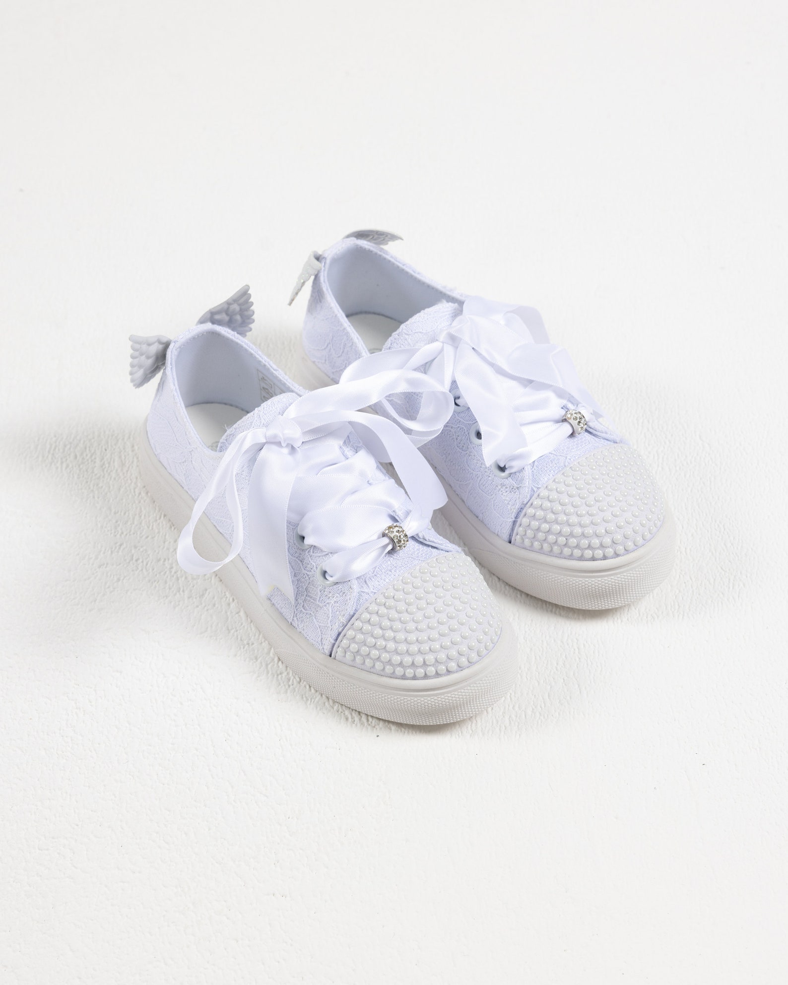 Fancy White Low Top Sneaker With Lace and Studded Toe - Etsy