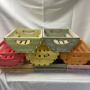 Handmade Wood Garden Basket - Etsy