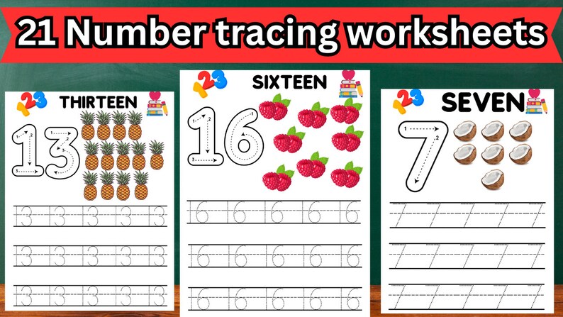 20 Number Tracing Worksheets, Traceable Numbers, Preschool Worksheets ...