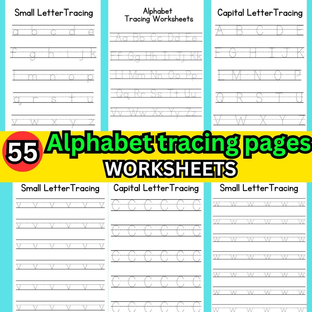 Uppercase Lowercase Alphabet Tracing Worksheets | 55 Printable ...
