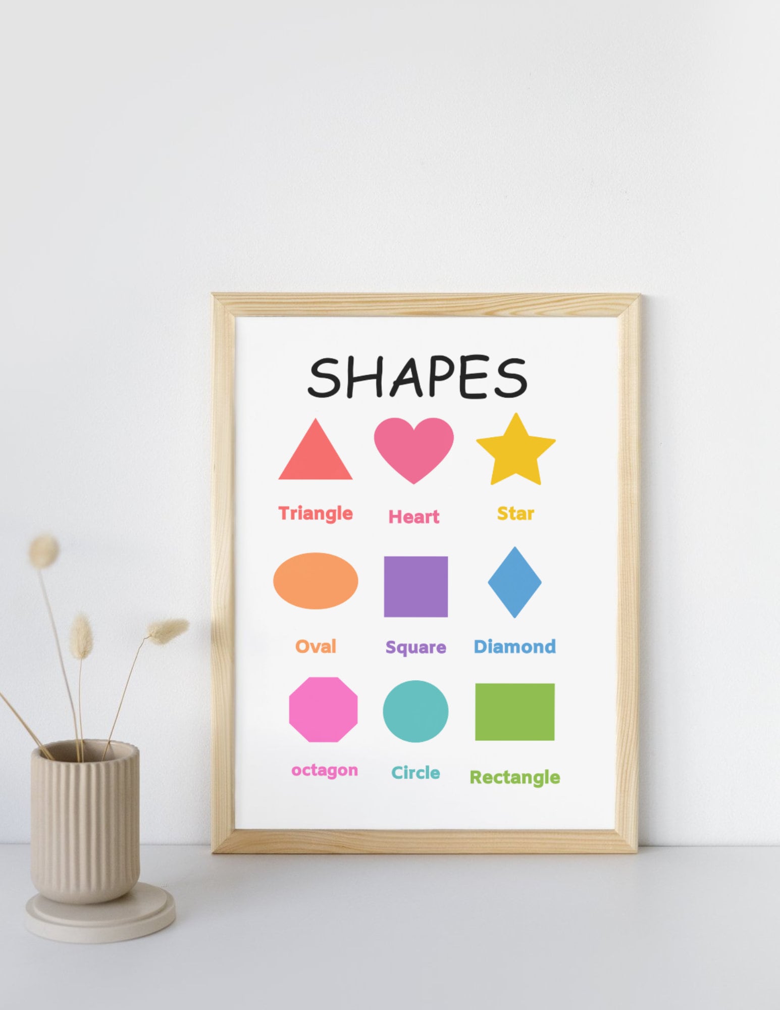 Shapes Poster, Educational Wall Art, Geometric Shapes Print ...