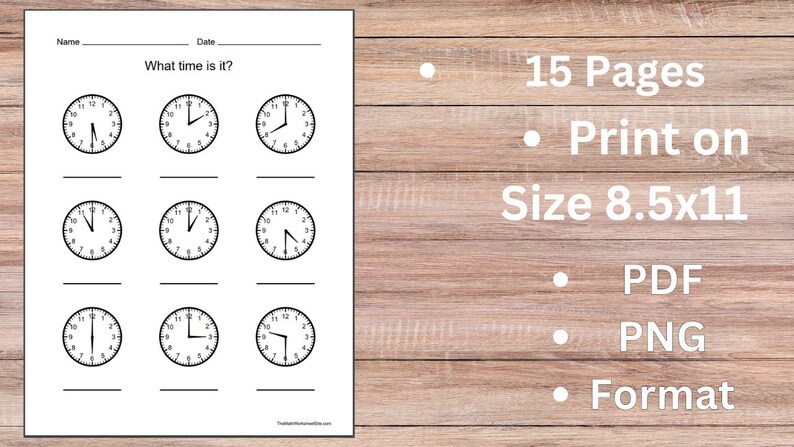 15 Printable Learning to Tell Time Worksheets. Kindergarten-1st Grade ...