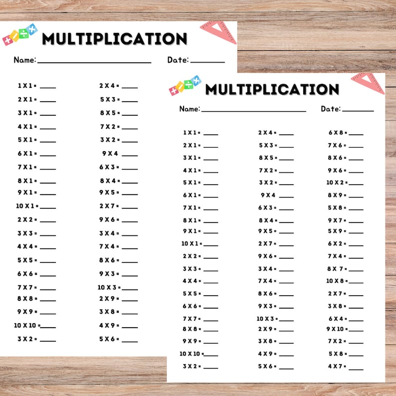 10 Multiplication Practice Sheets Printable 10 Multiplying Practice ...