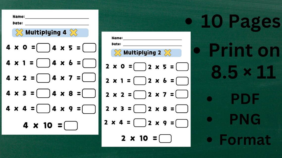 Math Worksheets 10 Printable Multiplication Practice Worksheets for ...