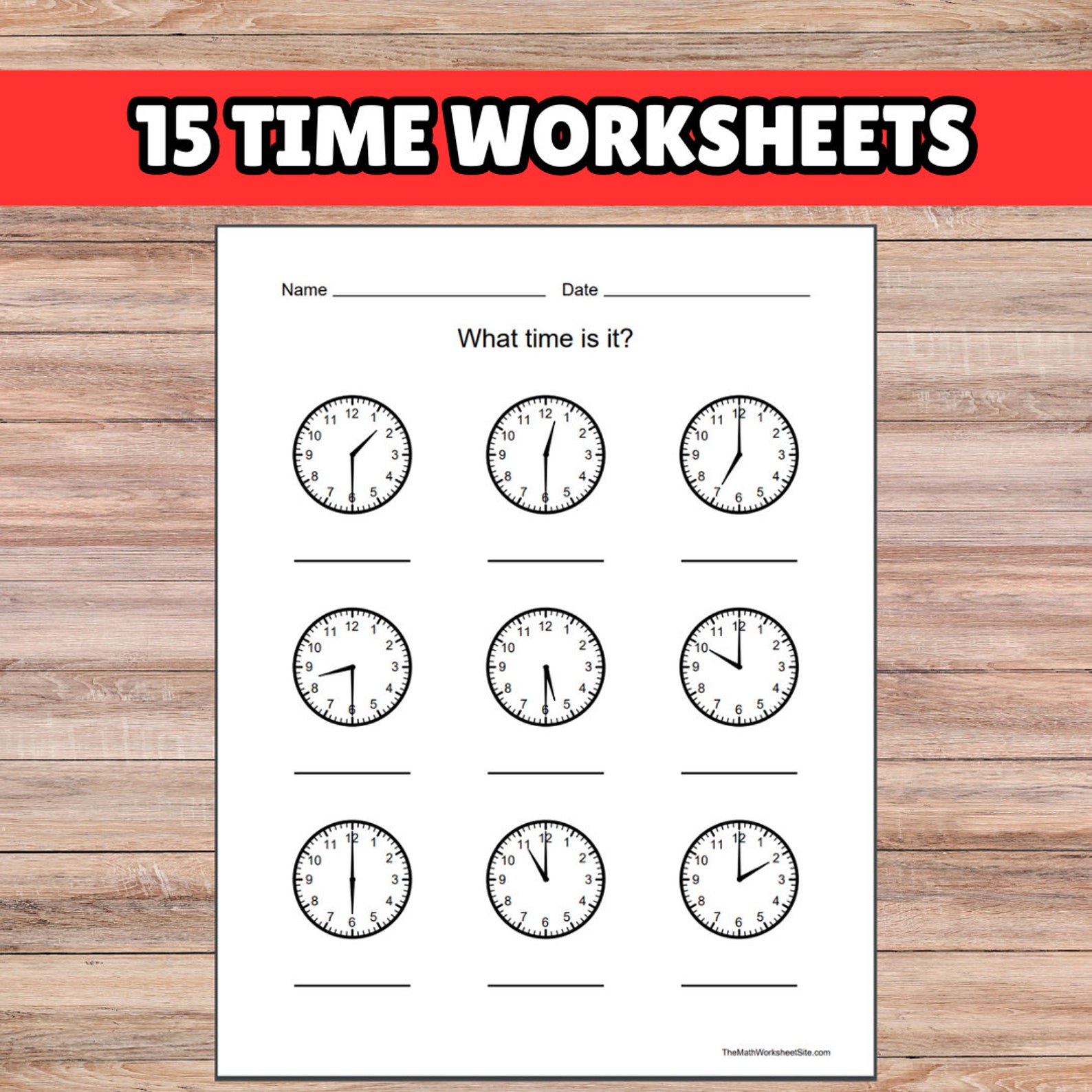 15 Printable Learning to Tell Time Worksheets. Kindergarten-1st Grade ...