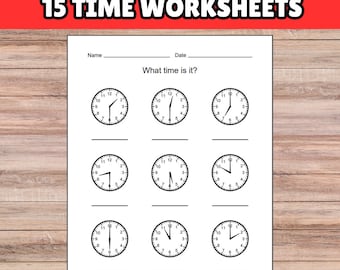 10 Printable Learning to Tell Time Worksheets. Kindergarten-1st Grade ...