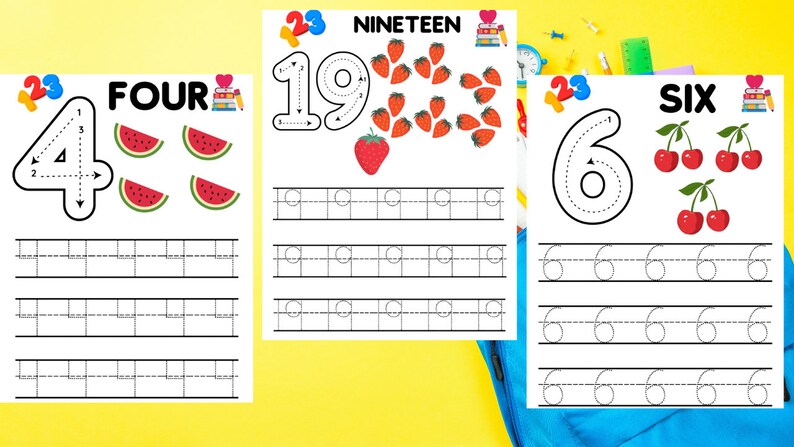 20 Number Tracing Worksheets, Traceable Numbers, Preschool Worksheets ...