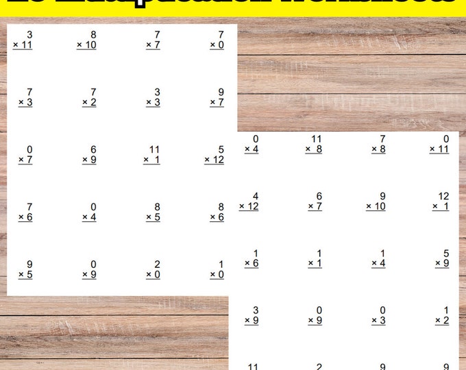 24 Printable Multiplication and Division Worksheets 1-12, Fill in the ...