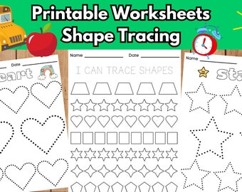 Preschool Shape Tracing, Basic Shape Tracing, Shape Tracing Worksheets ...