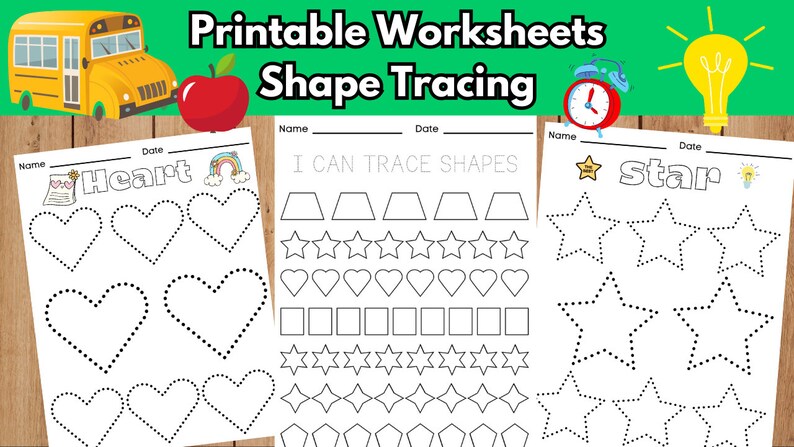 Preschool Shape Tracing, Basic Shape Tracing, Shape Tracing Worksheets ...
